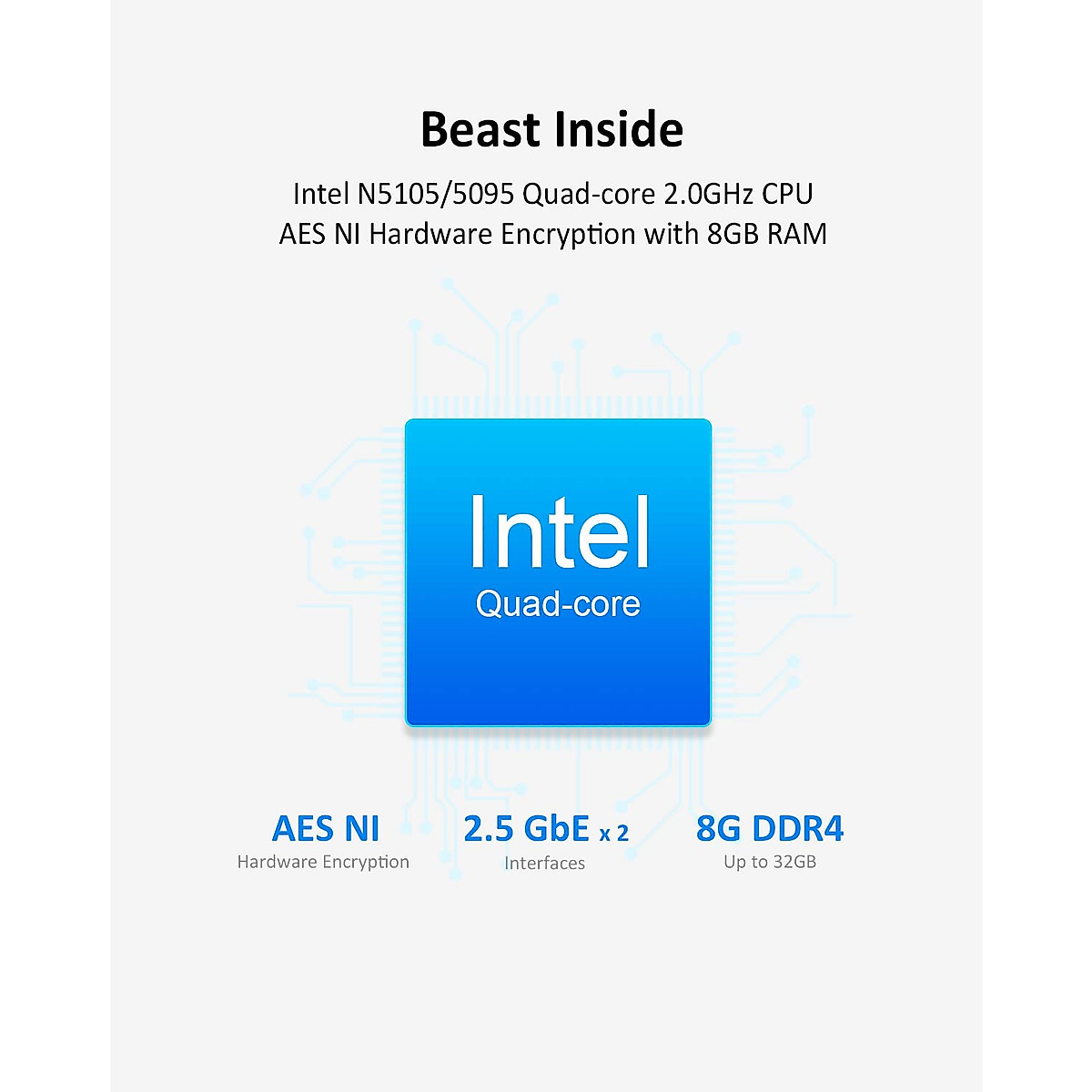 TERRAMASTER 2.5GbE NAS Server 9Bay T9-423 - DDR4 8G RAM