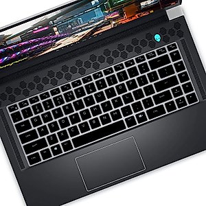 Keyboard Cover for Dell Alienware m15 R6 R7 R5 & Alienware m16 R1 R2, Alienware x15 R1 R2 & Alienware x17 R1 R2 & G16 7630 7620 Laptop, Alienware m16 R1 Keyboard Skin Protector - Black