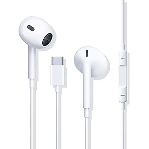 Earphones USB C Headphones, Type C Wired in-Ear Earbuds with Microphone and Volume Control Earbuds, Compatible with Samsung S20/S21,Huawei P20 pro/ P30/P40,Google Pixel 3/4/XL