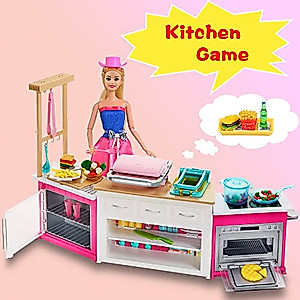 34 Pack Fashion 11.5 inch Girl Doll Clothes and Accessories Travel Luggage Suitcase Set with Dress Backpack Hat Glasses Puppy Food Toys etc (No Doll)