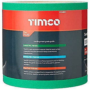 TIMCO 231823 Sandpaper Roll 120 Grit Green - 115mm x 10m