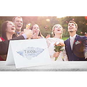 Banana Basics Thank You Cards Bulk Set w/Envelopes (72-Pack) Blank Note Cards 4 x 6 | Navy Blue With Silver Foil Stamping, | Perfect For Wedding, Bridal Shower, Baby Shower, Business, Graduation,