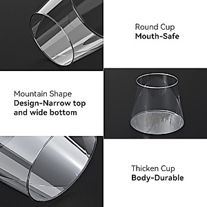 URMAGIC 2 Pcs Vintage Drinking Glasses,10 Oz Mount Fuji Beer Glasses,Mountain Shape Stemless Wine Glasses,Clear Glass Cups,Glass Dessert Cup,Creative Beer Cup for Whisky,Coffee,Cocktail,Beverage,Water