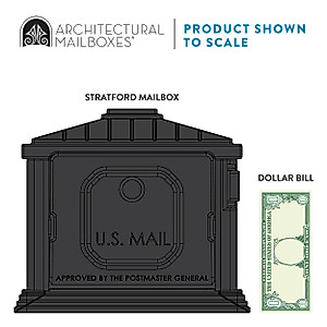 Architectural Mailboxes Stratford Plastic Mailbox and Post Kit, SC000BAM, Black, Medium Capacity
