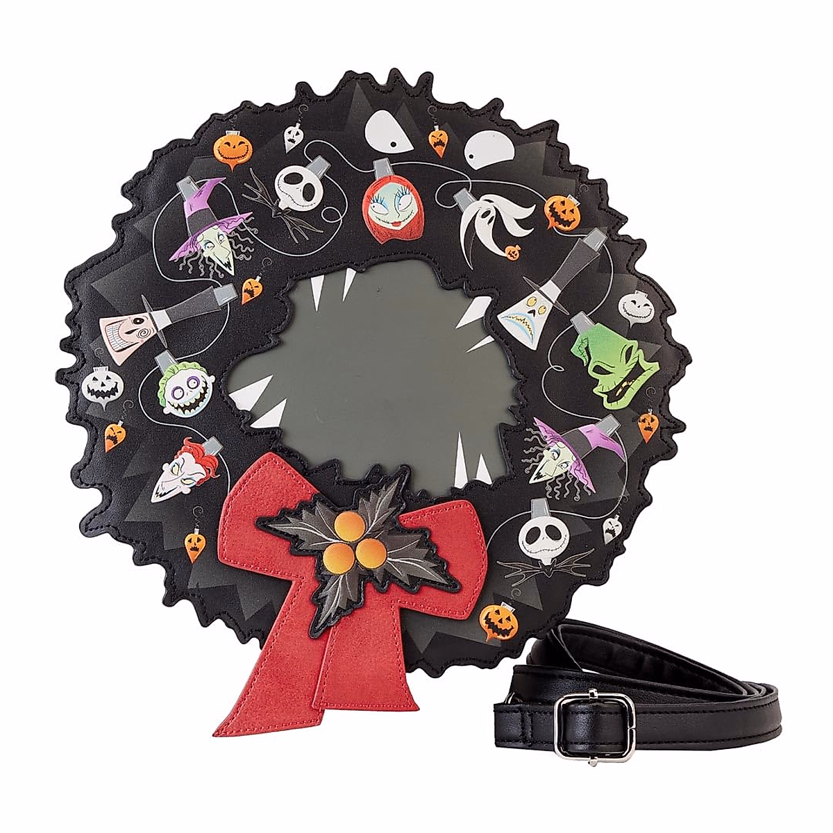 Loungefly Disney Nightmare Before Christmas Wreath String Lights Glow Crossbody Bag