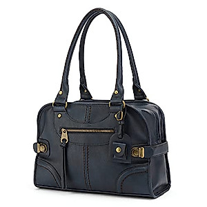 Scarleton Vintage Purses for Women, Top Handle Satchel Bag, Multi Pocket Crossbody Bags for Women, Shoulder Bag Tote, H106819 - Navy Blue