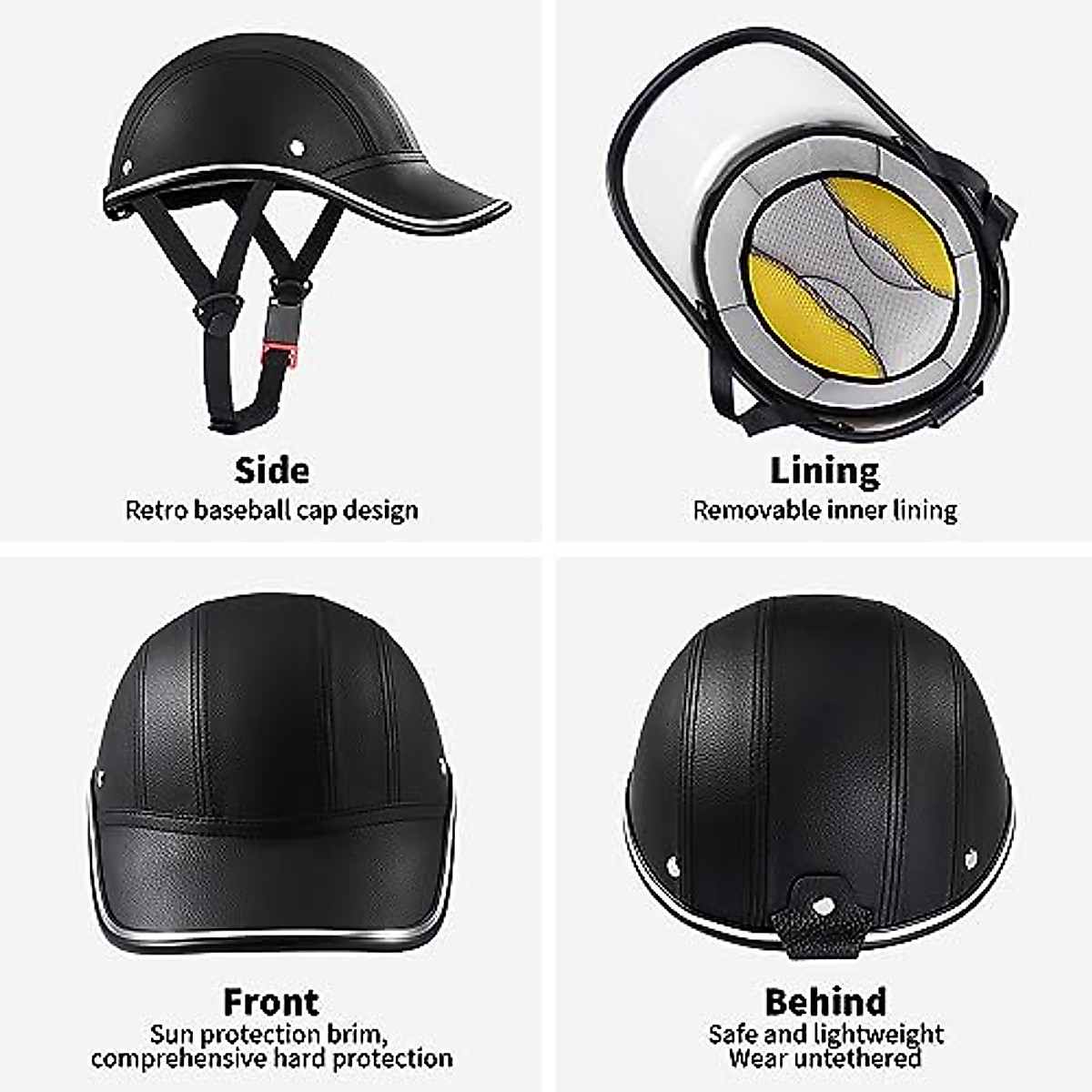 FROFILE Bike Helmets for Adults - (Medium, Black) Urban Scooter Bicycle Helmet for Men Women
