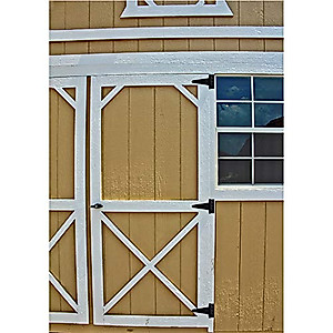 6 Inch T-Strap Heavy Duty Shed Door Hinges,Black Tee Hinge for Wooden Fences,Yard Door,Barn Door Gates, Wrought Hardware Rustproof,4 PCS