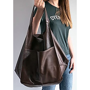 Obosoyo Handbags for Women Big Capacity Shoulder Bag Roomy Bag Ladies Large PU Leather Purse Totes