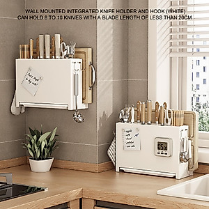 Universal Knife Block Holder with Slots for Scissors and Sharpening Rod Space Saver Knives Storage Stand Display without Knives Unique Slot Design to Blade