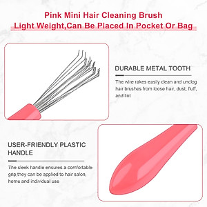 WXJ13 6 Pieces Hair Brush Cleaner Hair Brush Cleaning Tool Comb Cleaner Brush Hairbrush Comb Cleaner Tool for Removing Hair Dust(Black, Pink, Plastic Handle Rake)