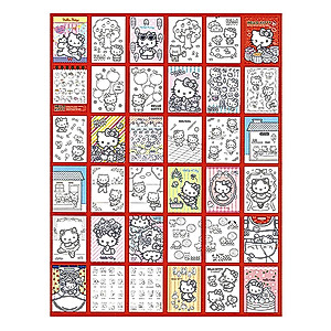 Hello Kitty 1 Coloring Book + 1 12-Color Crayon Set + 1 Sticker Sheet Arts & Craft Set : Random