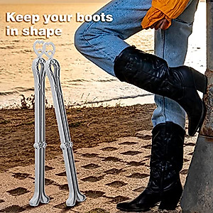 Nuenen 12 Pack Folding Boot Shaper Stands Tall Boots Shaper Boot Inserts Shape Holders for Women Boot Stand Up Inserts for Men Home Hanging, 13 x 4 Inch, Gray