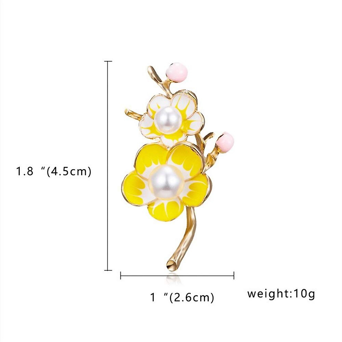 AILUOR Elegant Enamel Plum Blossom Flower Brooch Pin, Fashion Gold Plated Pearls Floral Brooch Lapel Pin for Women Bridal Wedding Corsage Jewelry Gifts (Plum)
