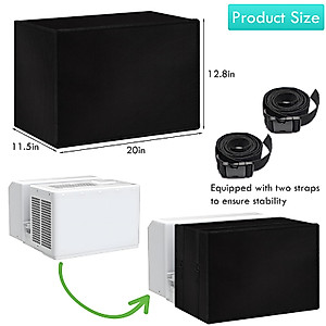 Plush Inner Window Air Conditioner Insulation Cover Compatible with Midea U Shaped 8000/10000/120000 BTU Air Conditioner,Outside Window AC Unit Cover Waterproof Protection Cover with Adjustable Straps