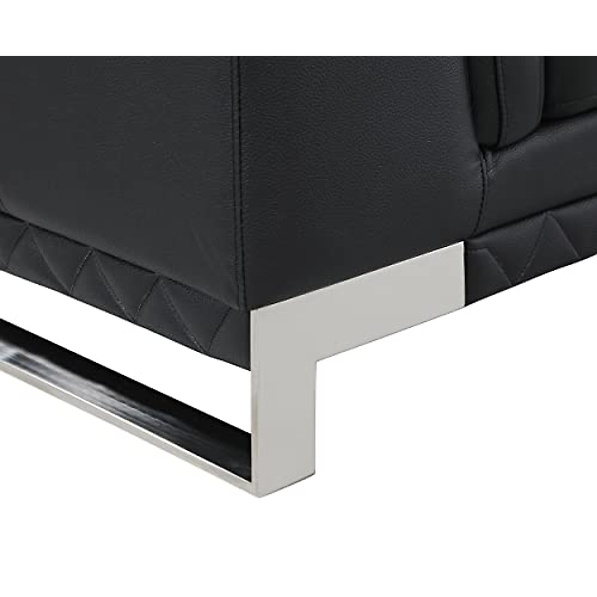 Blackjack Furniture Weston Collection Italian Leather Living Room, Den Loveseat, Black