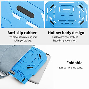 Frunsi Drawing Tablet Stand, Laptop Stand, Foldable Stand for Tablet Display, 9 Levels Adjustable Angles with a Built-in Phone Holder, for 12-17 inch Drawing Tablet, Smartphones