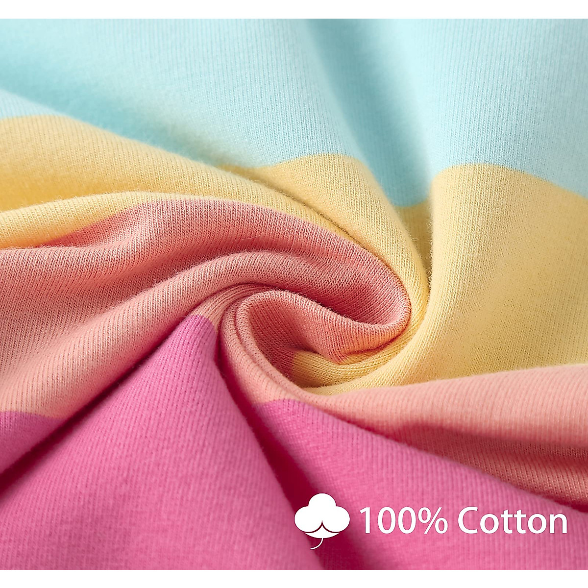 Julerwoo Toddler Girls Cotton Stripe Sweatshirt Hoodie Rainbow Embroidery Pocket Pullover Tops (6T, Color Stripe)