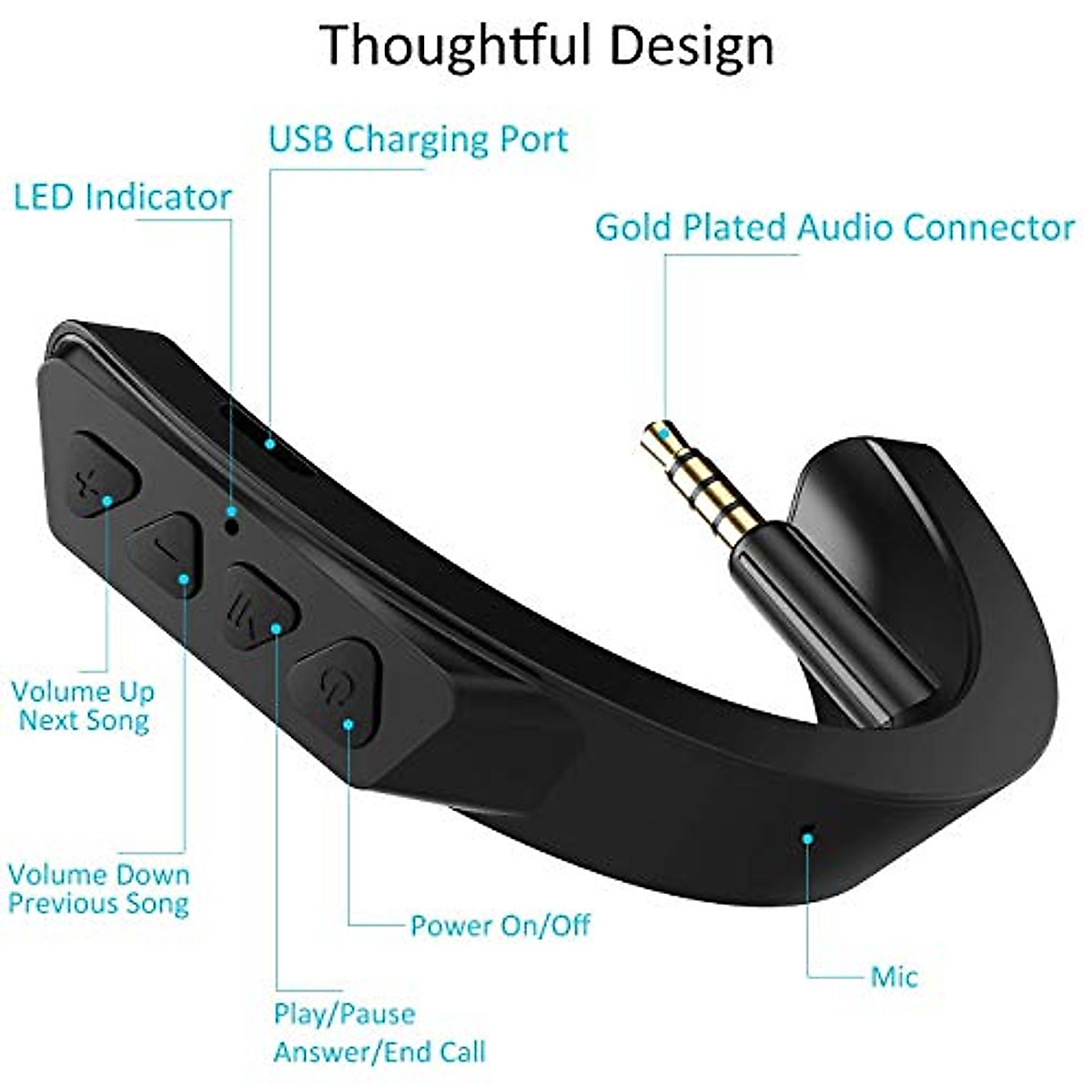 YOCOWOCO Wireless Bluetooth Adapter and Ear Pads Replacement for Bose QuietComfort QC25 (Black)
