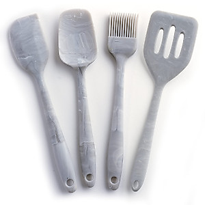 Norpro Silicone Mini Slotted Turner, Marble, 8.25" x 2" x .5"