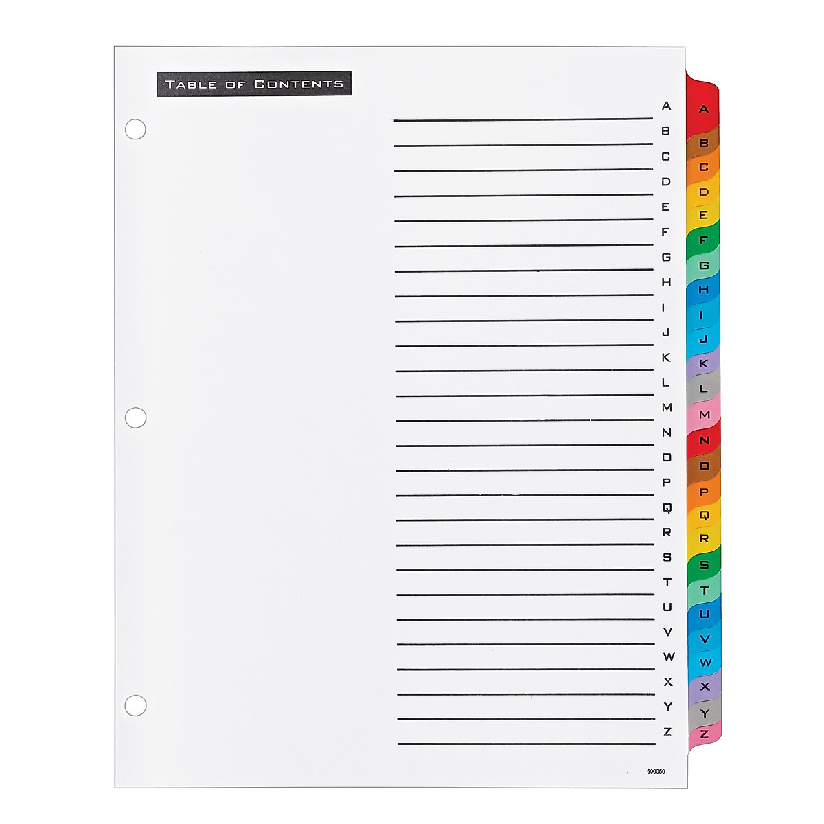 Office Essentials 11677 Table 'n Tabs Dividers, 26-Tab, Letter