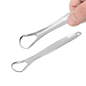 Tongue Scraper Cleaner, Stainless Steel Tongue Cleaner for Adults and Kids, Metal Scraper, 2 Pack (A)