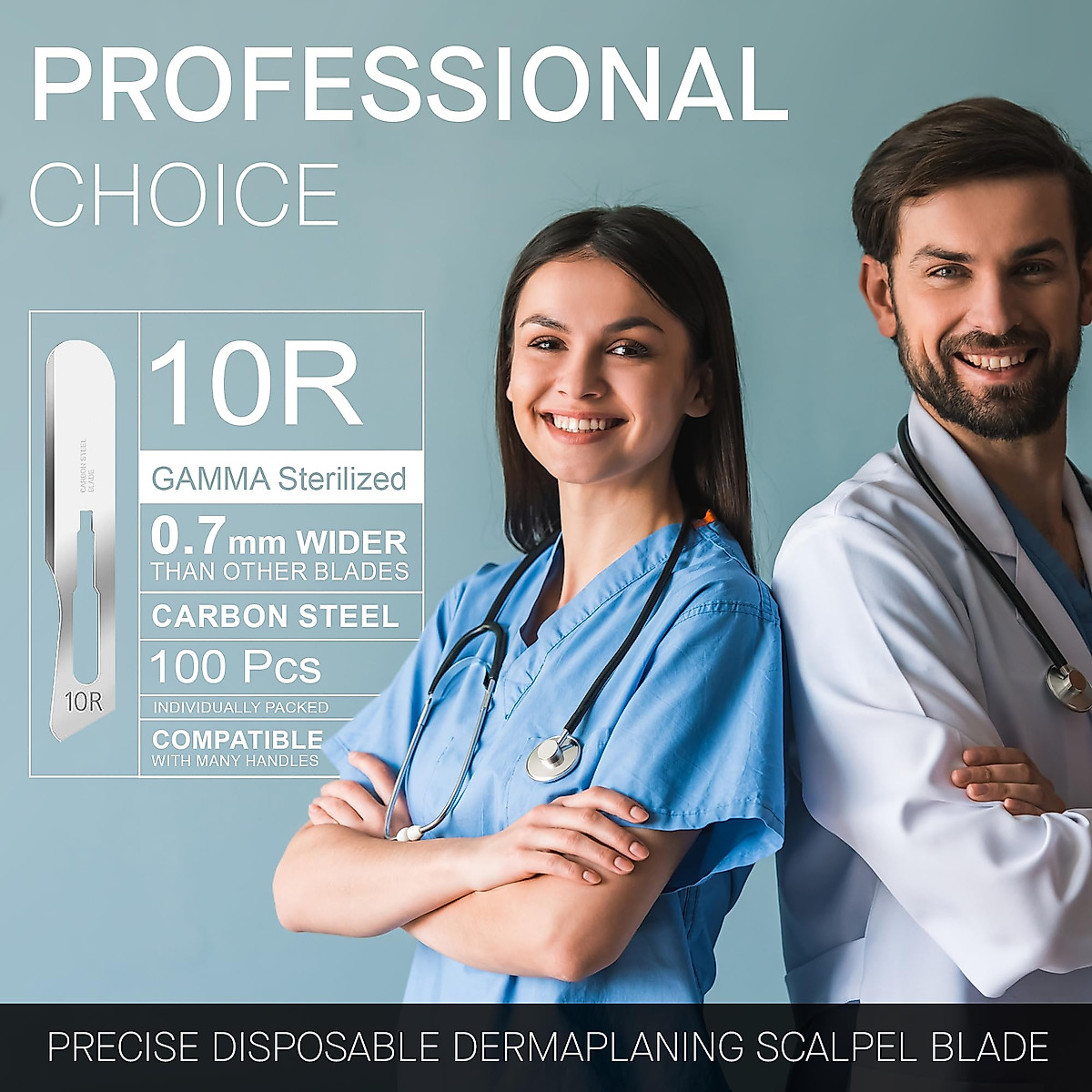 Pack of 2 Scalpel Handles #3 + 10r Blades Dermaplaning kit 10r Blades Set