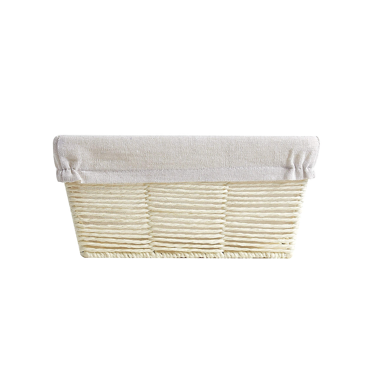 Urban Lifestyle Stackable Farmhouse Storage Bin with Liner, Set of 2, Cream