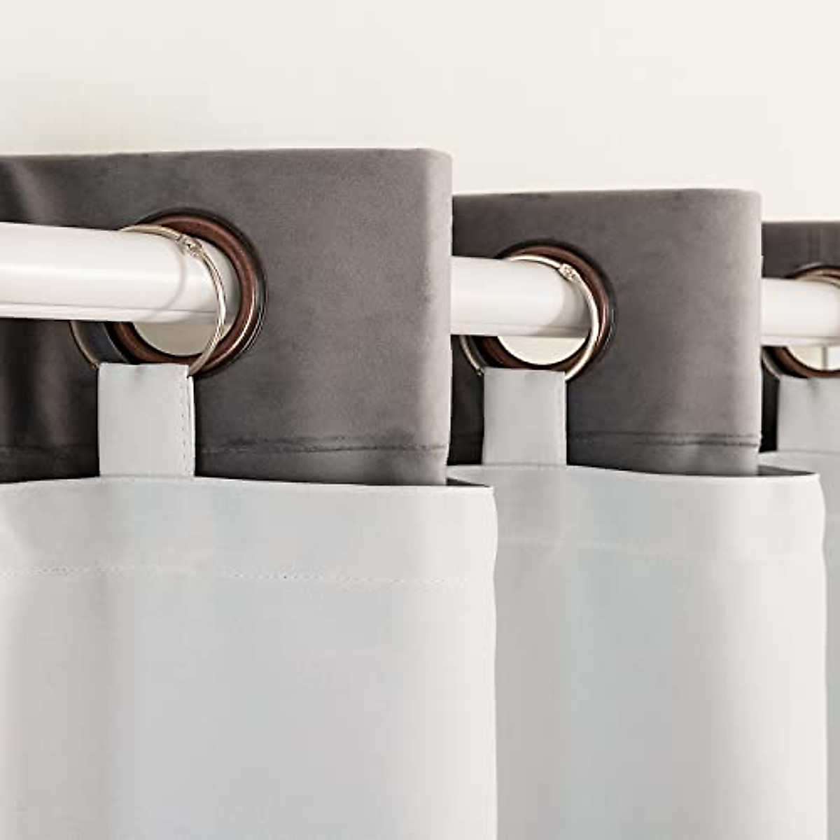 Melodieux Thermal Insulated 100% Blackout Curtain Liner for 84 Inch Long Curtains, Off White/Black, 40 by 80 Inch, 1 Panel, Rings Included