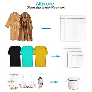 6PCS Laundry Delicates Mesh Bag, Siasky Lingerie Bags for Laundry with Premium Rustproof Zipper and Elastic Covering, Ideal Storage Bag for Delicates, Blouse, Hosiery and Stocking