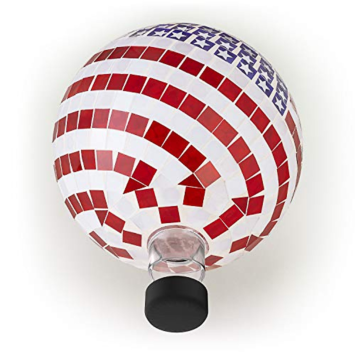 Alpine Corporation 12" Tall Indoor/Outdoor Mosaic American Flag Gazing Globe Yard Art Decor
