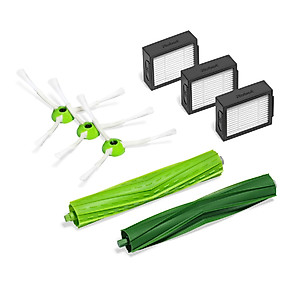 iRobot Roomba Authentic Replacement Parts - Roomba e, i, & j Series Replenishment Kit, (3 High-Efficiency Filters, 3 Edge-Sweeping Brushes, and 1 Set of Multi-Surface Rubber Brushes),Green - 4639168