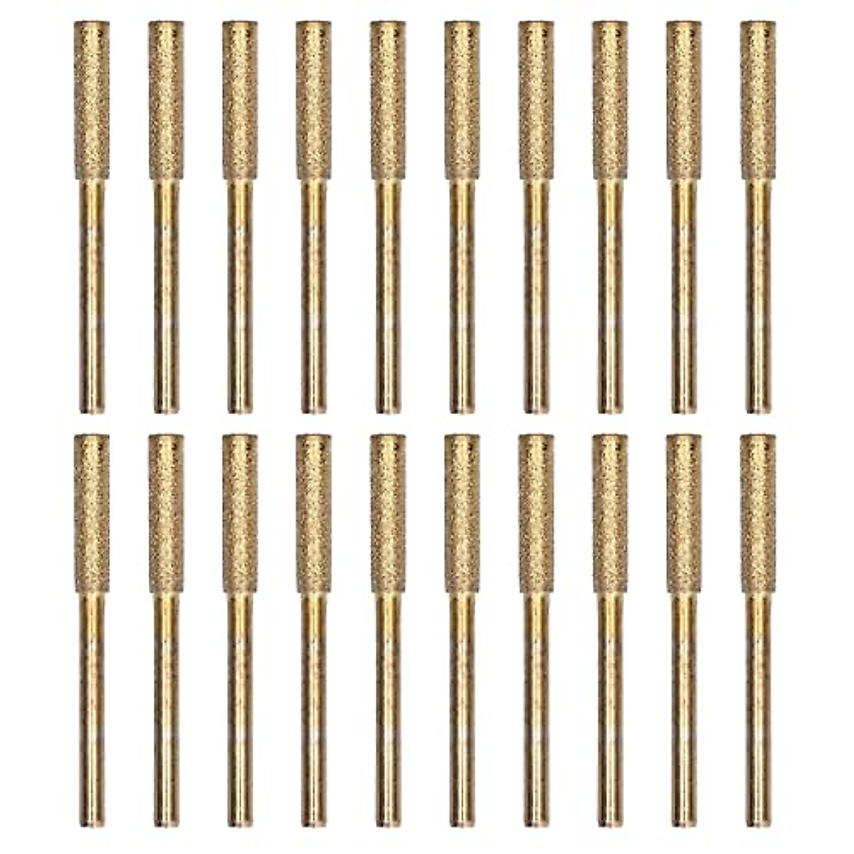 20Pcs Chainsaw Sharpener Burr Grinding Head Rotating File Sharpening Tool Set Kit (Gold)