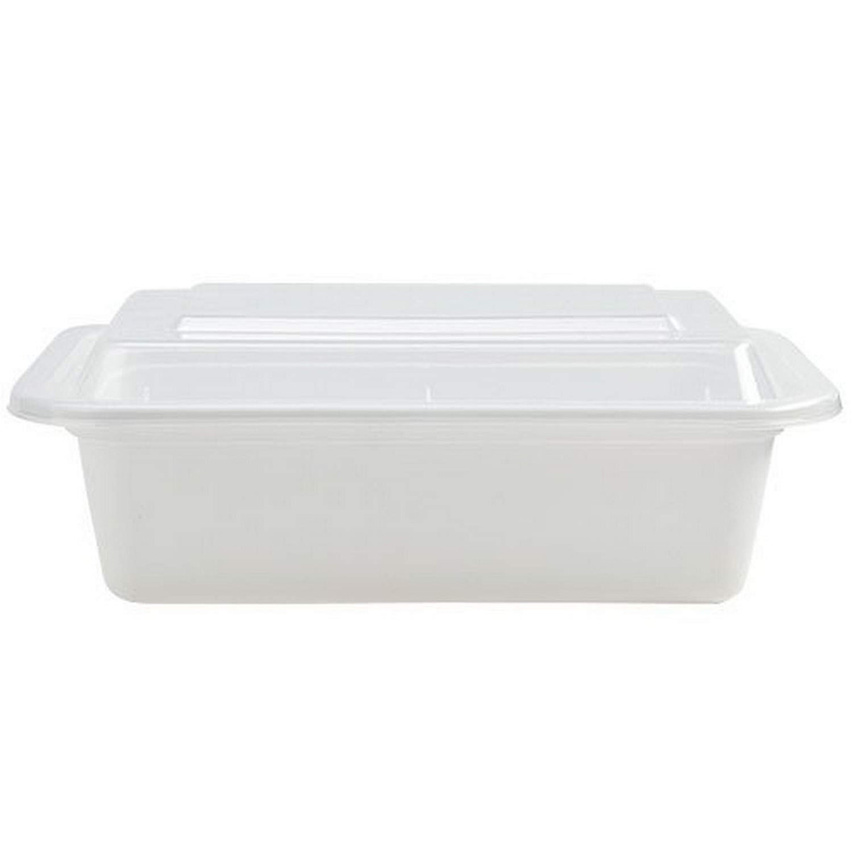 Premium Deep Rectangle White Containers - 7" x 5" (Pack of 5) - Durable Plastic Material - Ideal for Meals, Parties & Storage