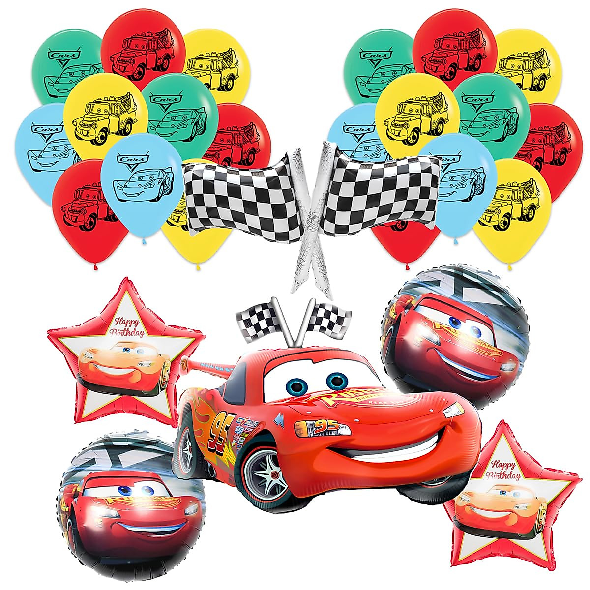 Cars Balloons, Cars Party Supplies, Cars Birthday Decorations for Boys and Girls