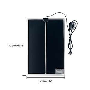 FIPASEN Reptile Heating Mat, 2PCS Reptile Heating Pad with Temperature Adjustment for Reptiles Tortoise Snakes Lizard Gecko Hermit Crab Amphibians - Removable Terrarium Heat Mats(20W,11x16.5 inches)