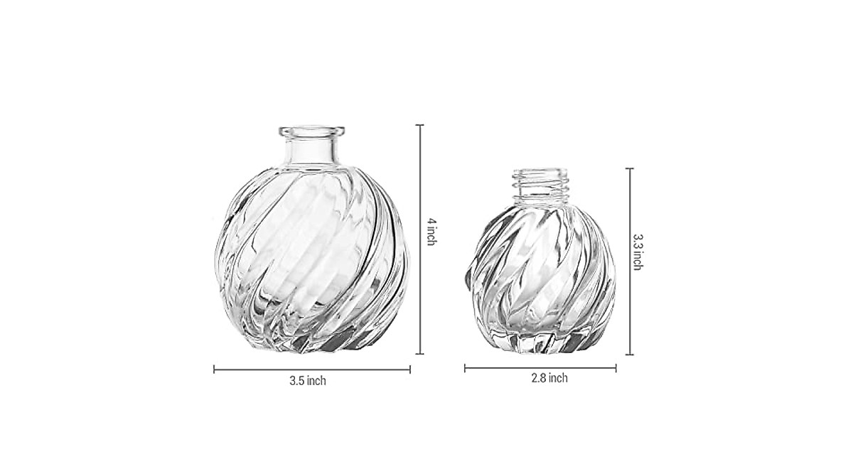 MyGift Modern Glass Diffuser Bottles Set of 2