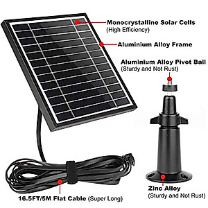 UYODM Solar Panel for Arlo Essential Spotlight | Weather Resistant, 16.5Ft Outdoor Power Charging Cable, Adjustable Mount | Not for Arlo HD Pro Pro2 Pro3 - Black