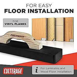Culterage - Tapping Block [Incl. 20 Spacer] - Laminate Flooring Tools - Tapping Block for Vinyl Plank Flooring - Tapping Tool with Big Wooden Handle - Laminate Floor Tools - Tools for Vinyl Flooring