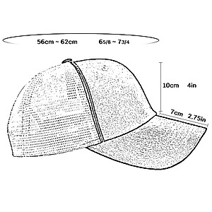 MONOFARBE Mesh Back Baseball Cap 6 Panel Trucker Hat Men Women Adjustable Summer Activity Outdoor Sports Ball Cap (Black Green)