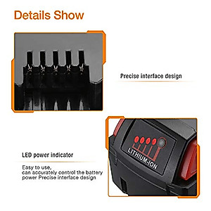 BABAKA 2 Packs 4.0 Ah M-18 Battery Compatible with Milwaukee 18V Battery for 48-11-1820 48-11-185048-11-1828 48-11-10 m18 Cordless Power Tools