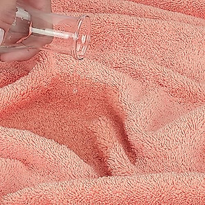 Cotton Paradise 6 Piece Towel Set, 100% Cotton Soft Absorbent Turkish Towels for Bathroom, 2 Bath Towels 2 Hand Towels 2 Washcloths, Coral Towel Set