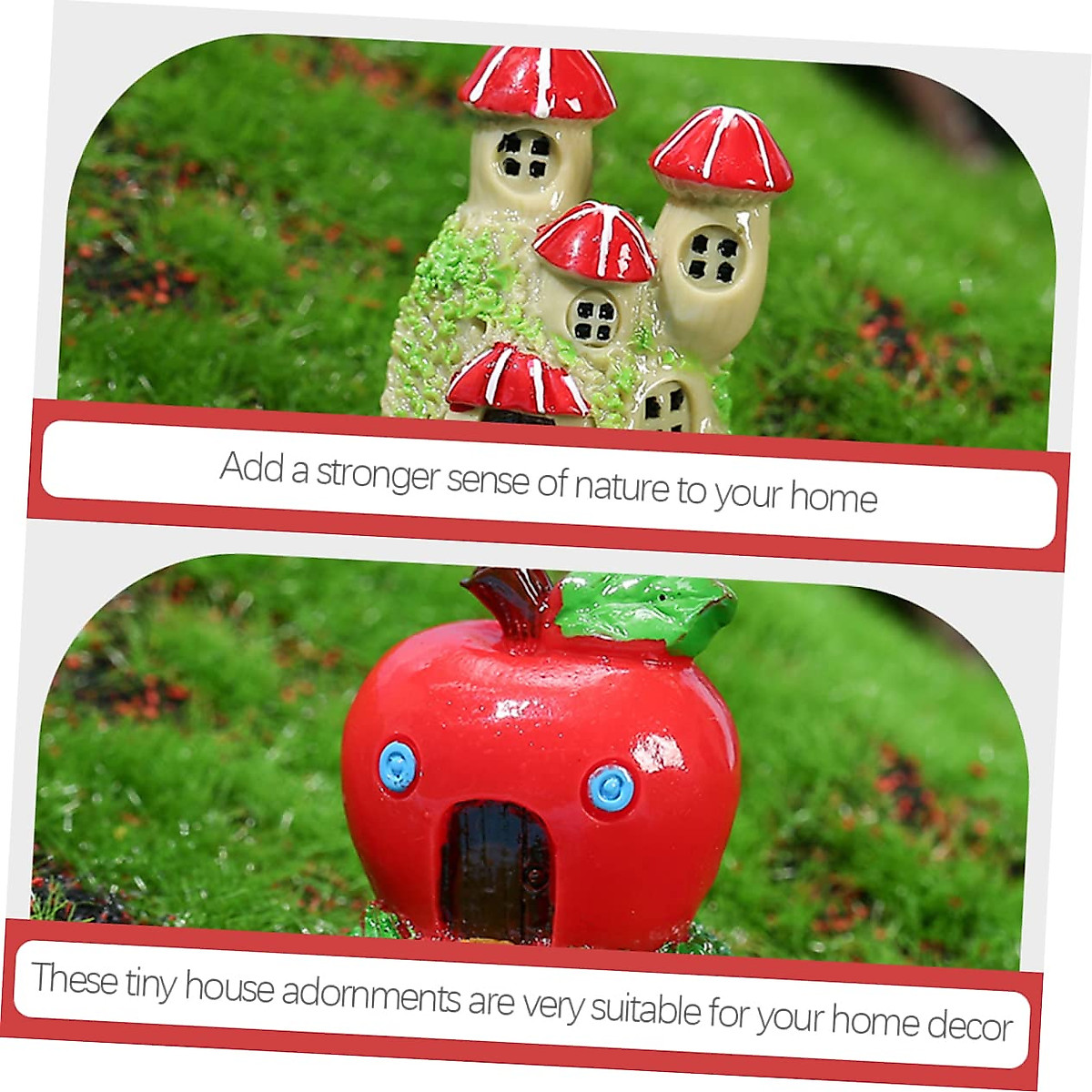 MERRYHAPY 9pcs Micro Landscape House Mini Decor Home Decor Mini House Miniature Resin House Decoraciones para Salas De Casa Fairy Mushroom House Small House Decoration Landscape Mini House