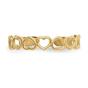 Nina's Jewelry Box 14k Yellow Gold Open Hearts Toe Ring