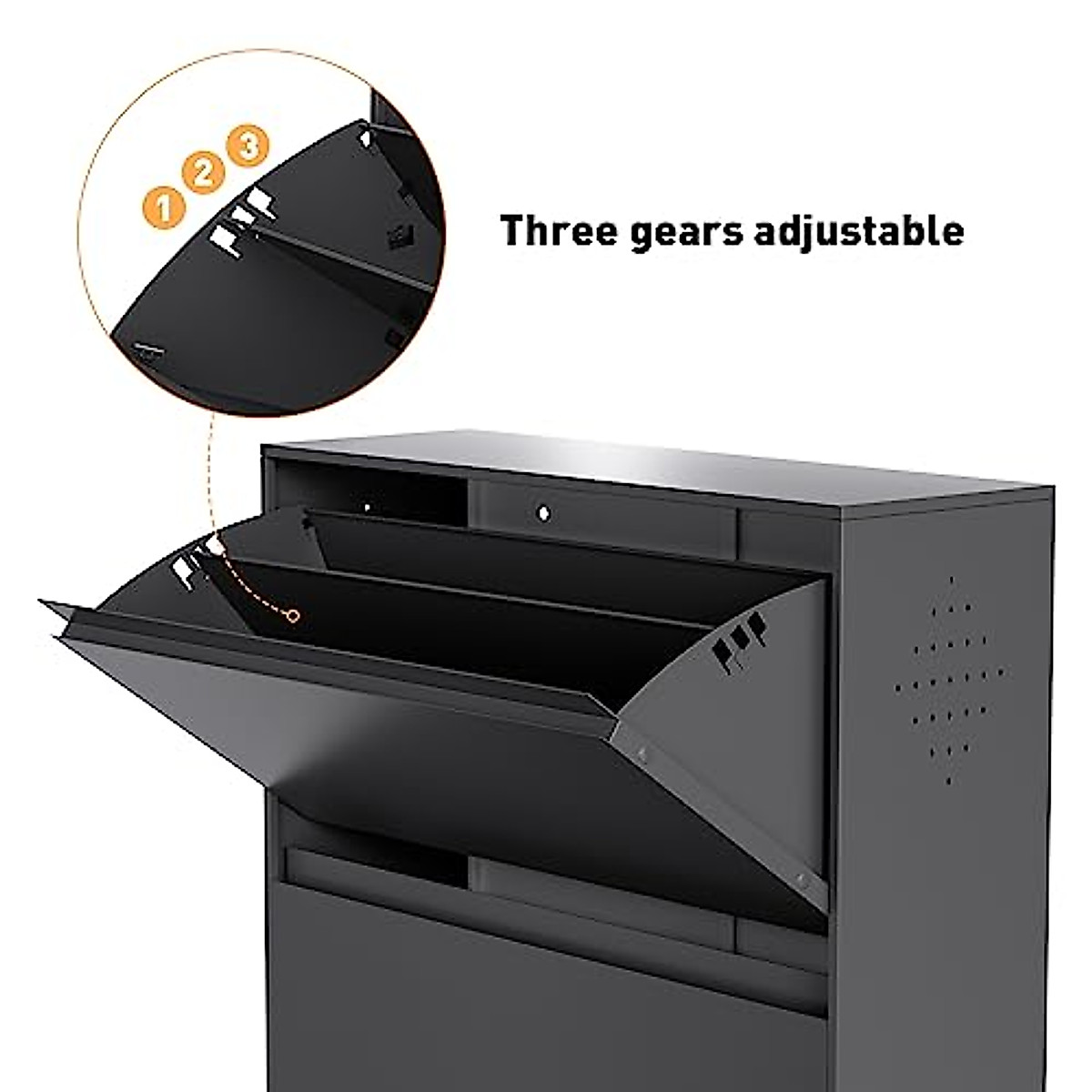 WIILAYOK Shoe Cabinet - Freestanding or Wall Mounted Shoe Storage Organizer with 3 Flip Drawers and Adjustable Shelves - Ideal for Entryway, Hallway, Living Room