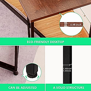 Coral Flower Bar Table with Metal Frame, Multi-functional Desk for Dining Living Room, Industrial Accent Furniture,Rustic Brown and Black