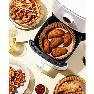 Air Fryer Disposable Paper Liner, 100Pcs Air Fryer Airfryer Parchment Paper Liners Round, Non-stick Grease Proof Bakery Baking Paper for Air Fryer Basket Roasting, Oil-proof, Food Grade (6.3 Inch)