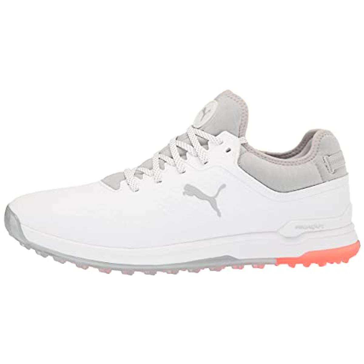 PUMA Men's Proadapt Alphacat Golf Shoe, White/High-Rise, 10.5