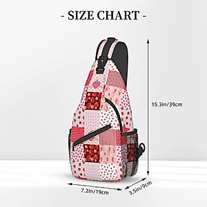 ASYG Strawberry Sling Bag Cute Crossbody Chest Daypack Casual Backpack Gilrs Shoulder Bag