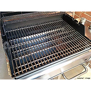 Hongso 34 1/4" SS Burner Tube Set and 24.5" Flavorizer Bars Replacement for Weber Genesis 300 Series E-310 E-320 EP-310 EP-320 S-310 S-320 Gas Grills (with Side Control Panel Only), 67722 7539 7540